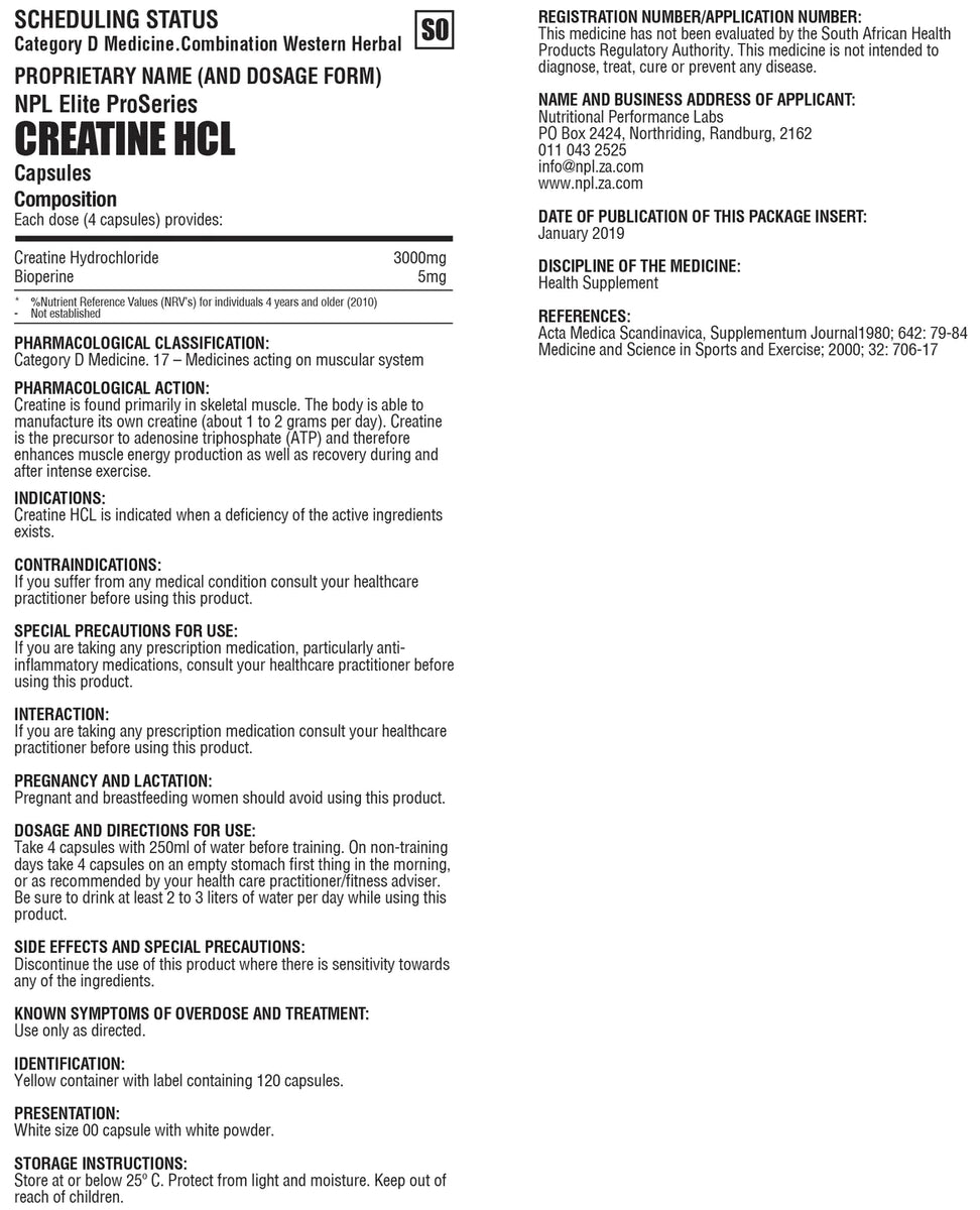 NPL Creatine HCL 120 Caps – Snatching Llama