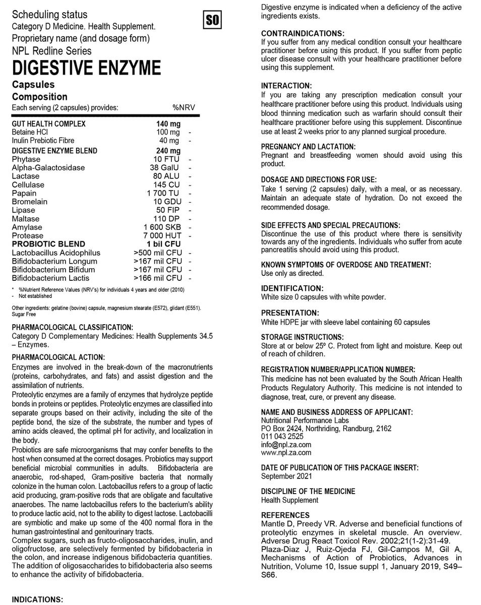 NPL Digestive Enzymes 60 Caps – Snatching Llama